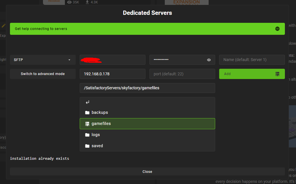 Issue Connecting SMM to Dedicated Server - Satisfactory Modding
