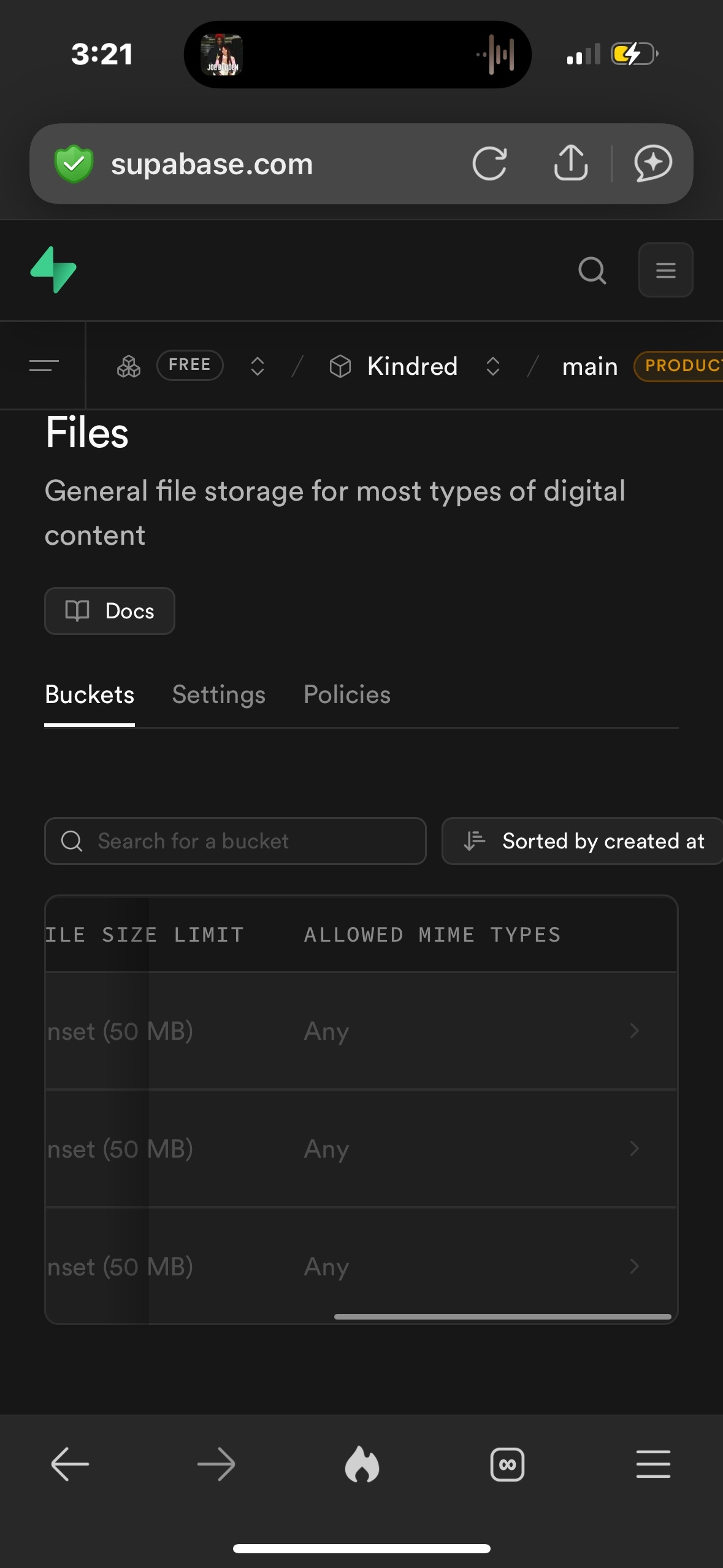 storage buckets - Supabase