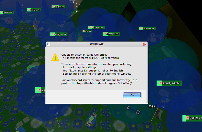 unable to detect gui offset - Natro Macro