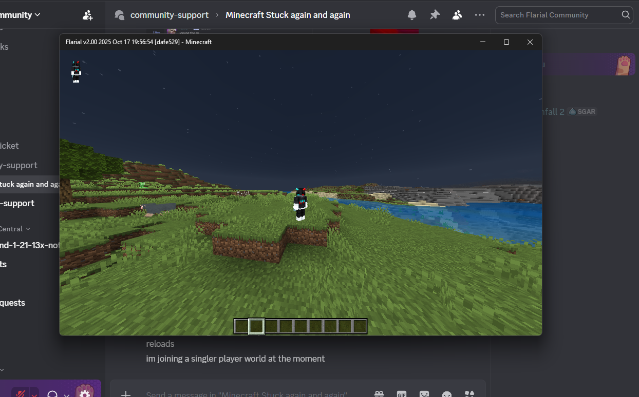 Minecraft Stuck again and again - Flarial Community