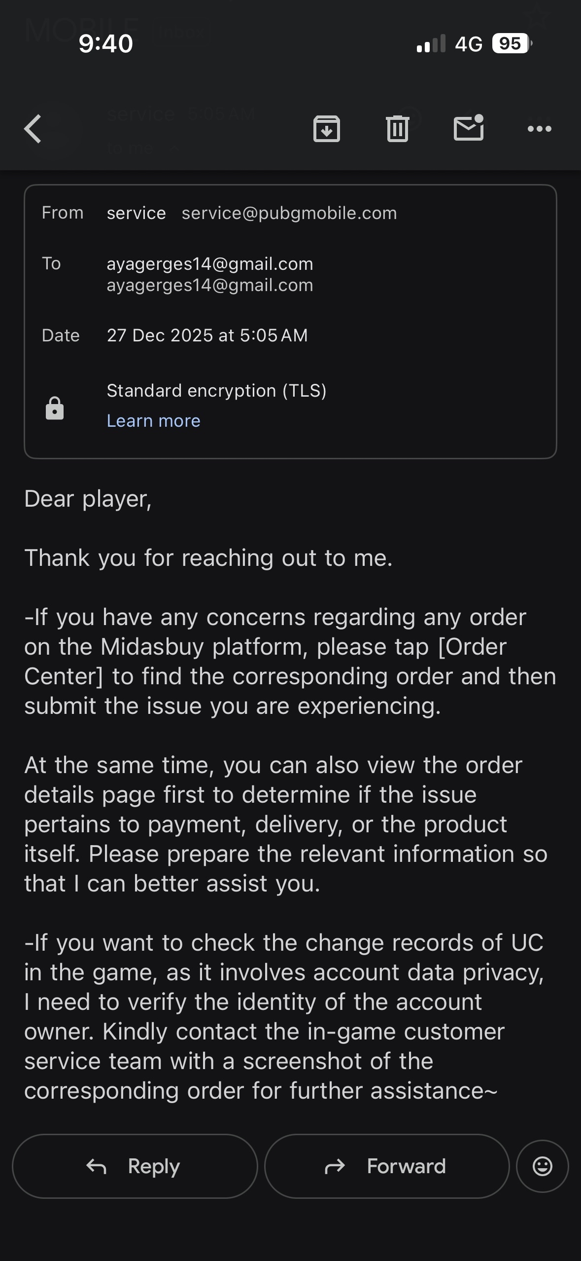 Ordering UC through bank account - Midasbuy - PUBG MOBILE