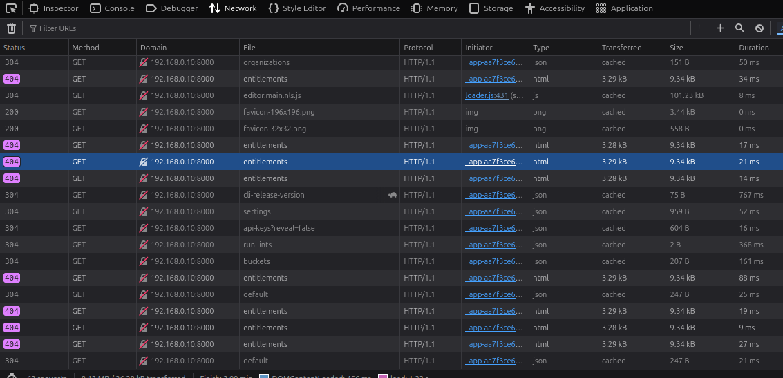 settings not loading on storage manage files page - Supabase