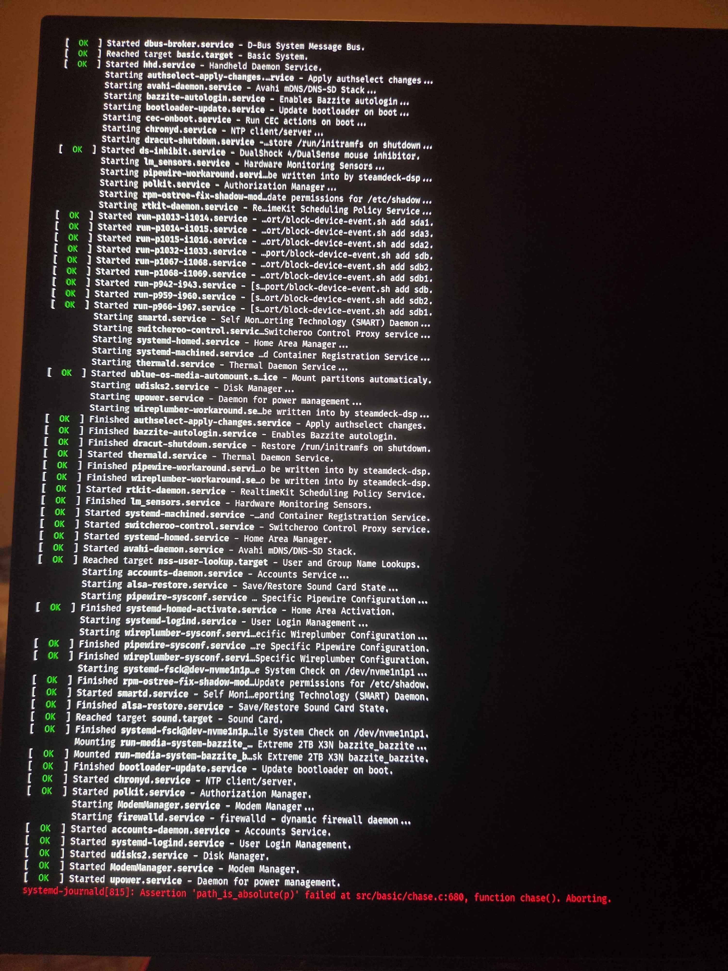 Intial boot after installation doesn't work - Bazzite