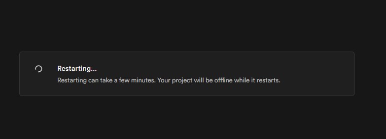 URGENT: Project stuck in "RESTARTING" state for 12+ hours (Production ...