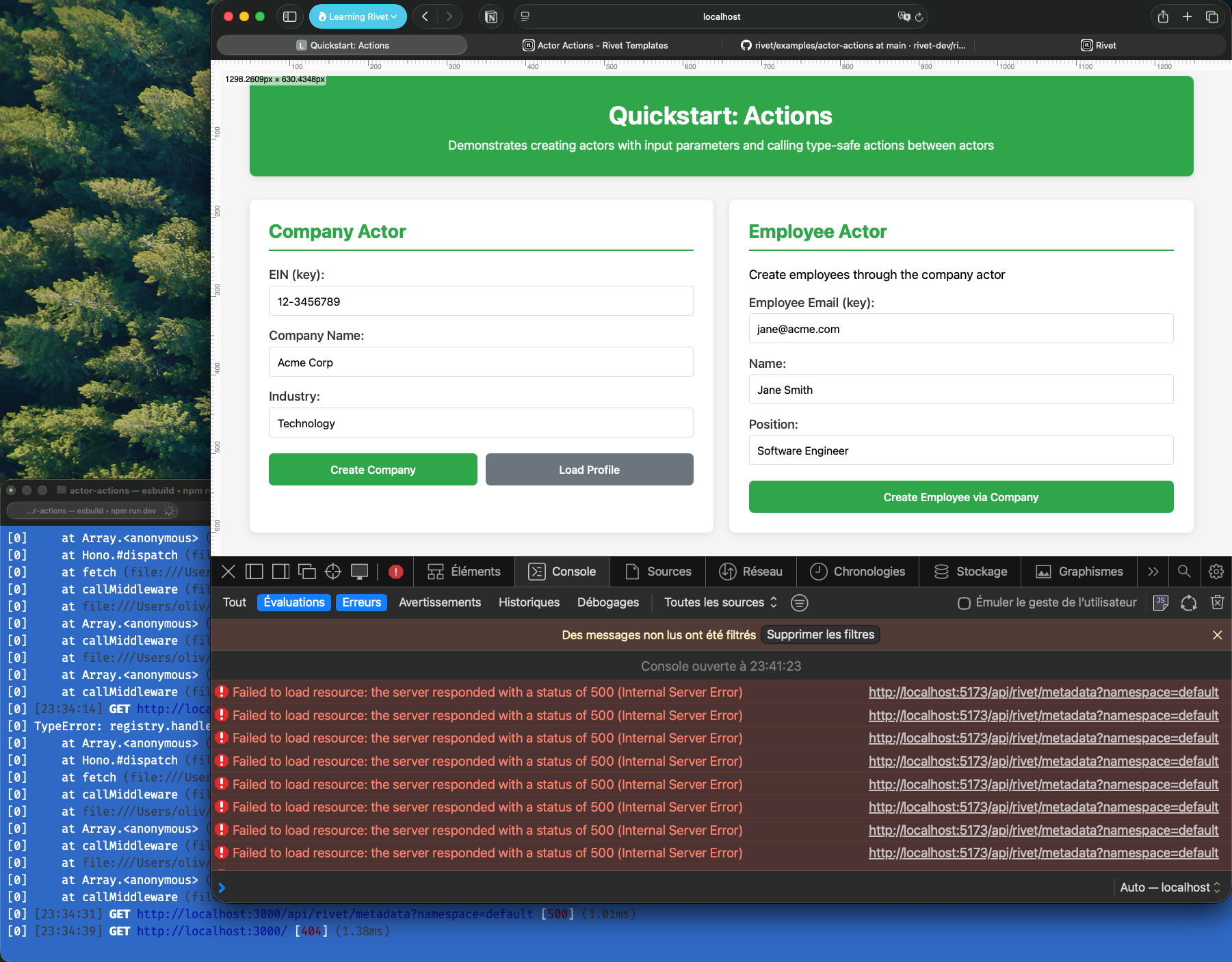 Trying to run examples, getting ‹TypeError: registry.handler is not a ...