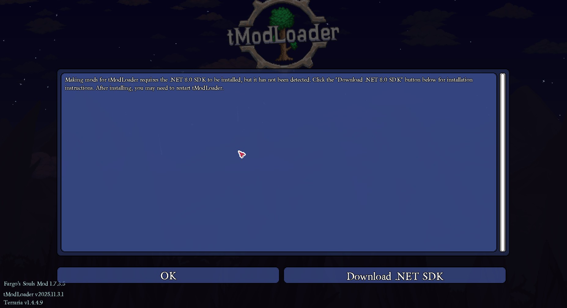 Cannot Detect .NET 8.0 on Linux - tModLoader