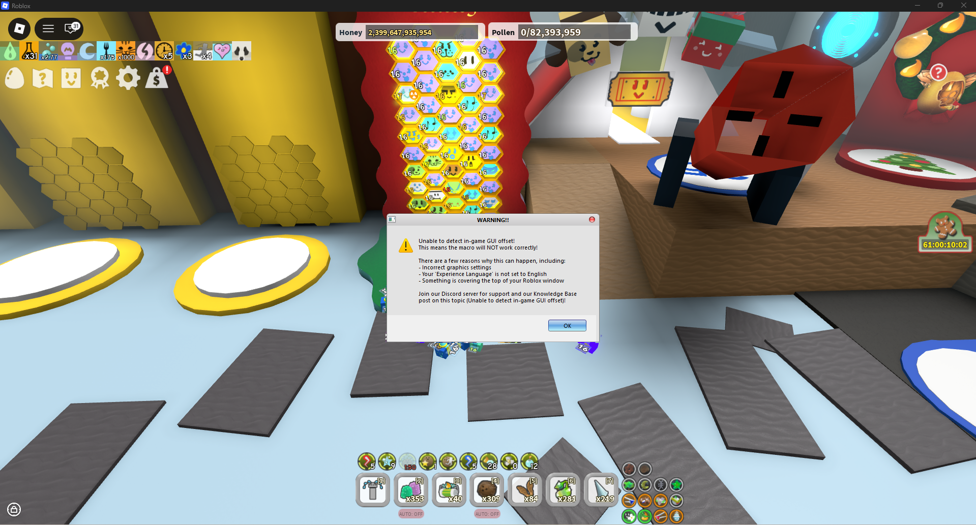 Unable to detect in-game GUI offset - Natro Macro