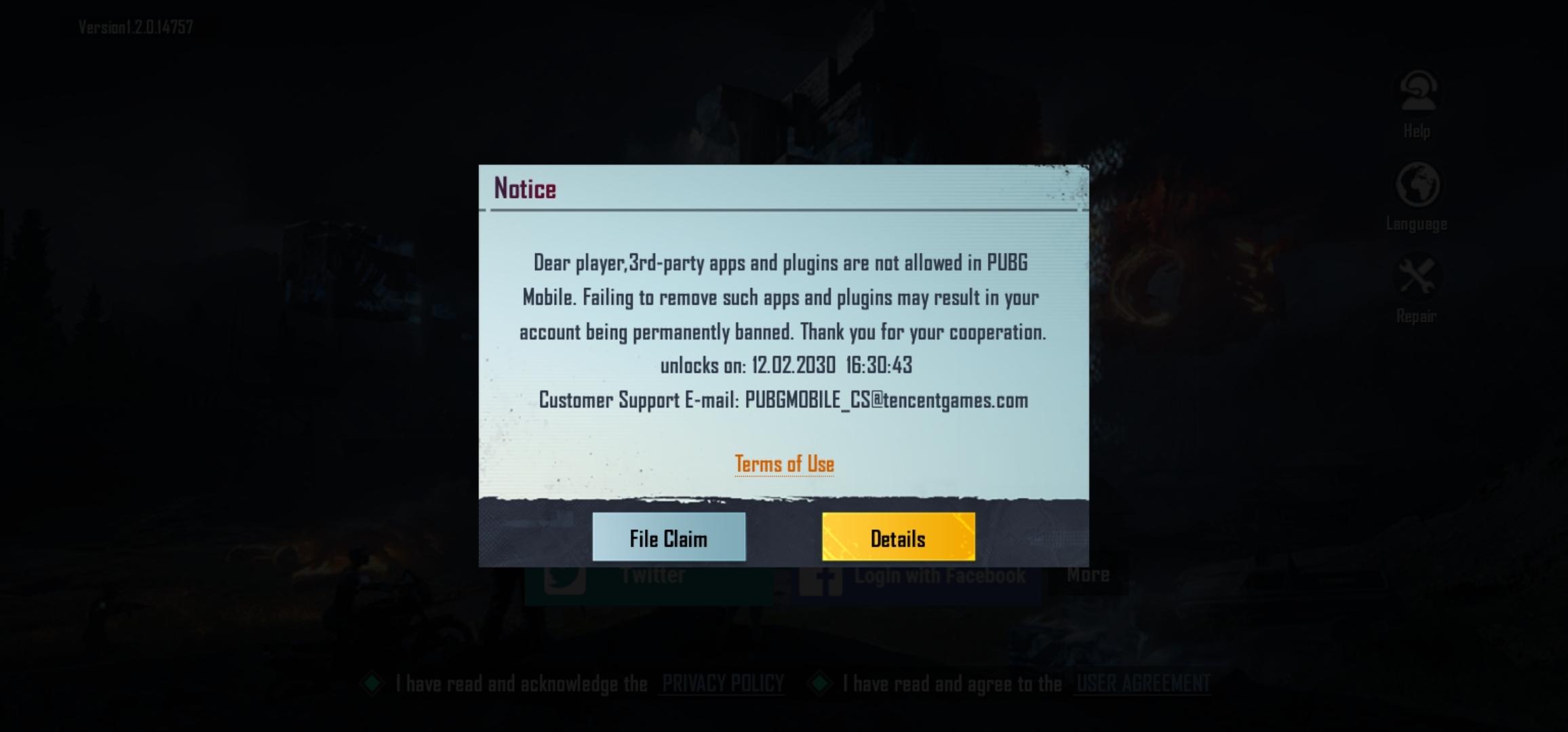 Please contact the customer service via the in-game settings for ...