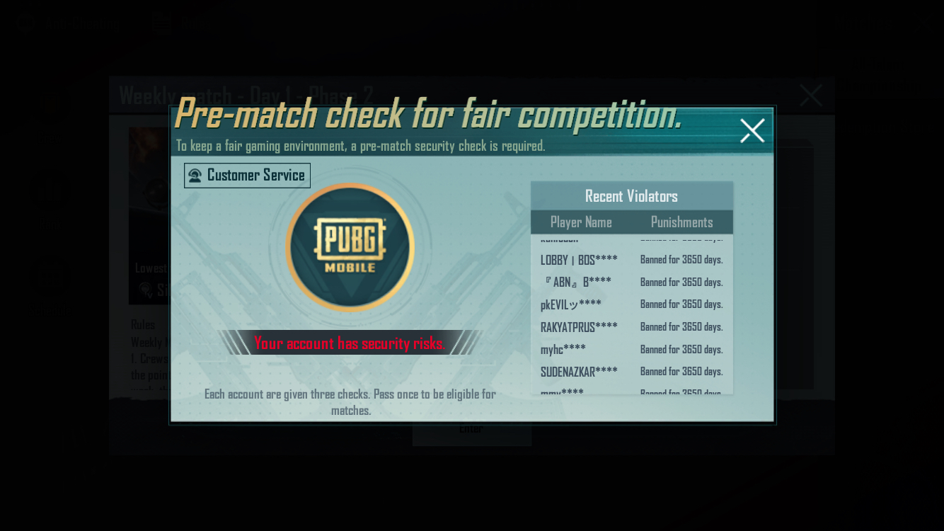 Why can't I join CREW CHALLENGE? - PUBG MOBILE