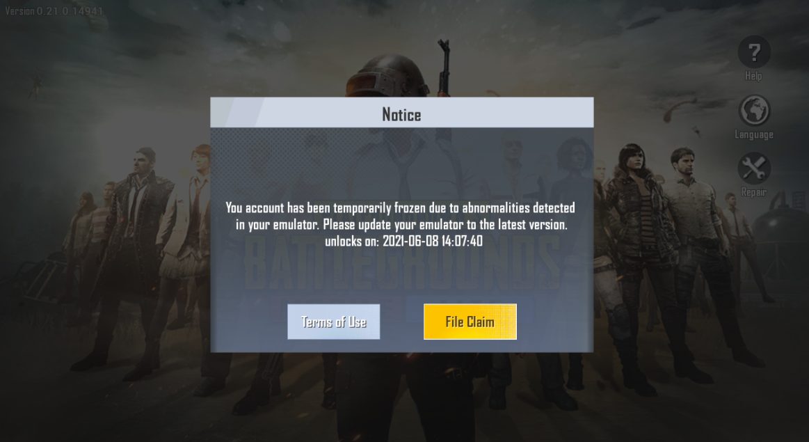 You don’t have e-mail contact - PUBG MOBILE