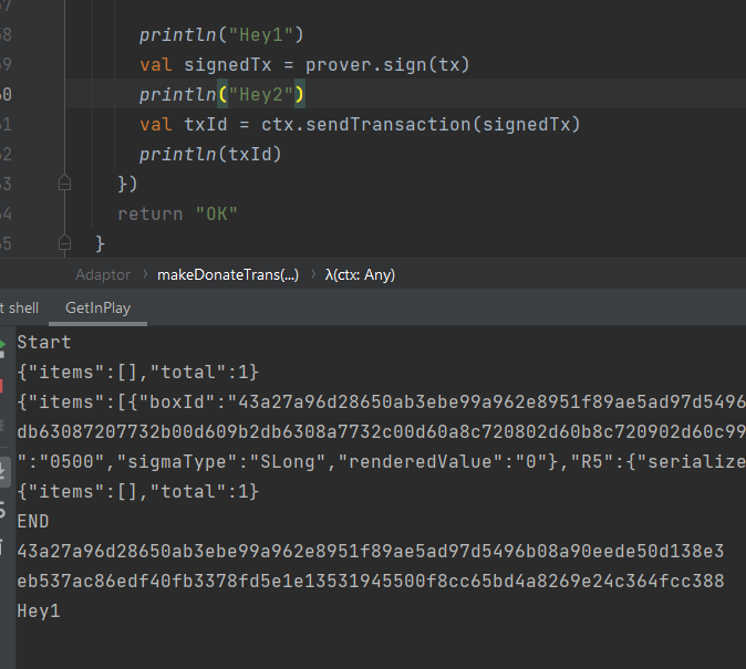 Using appkit, when I want to sign a transaction with prover, code is ...
