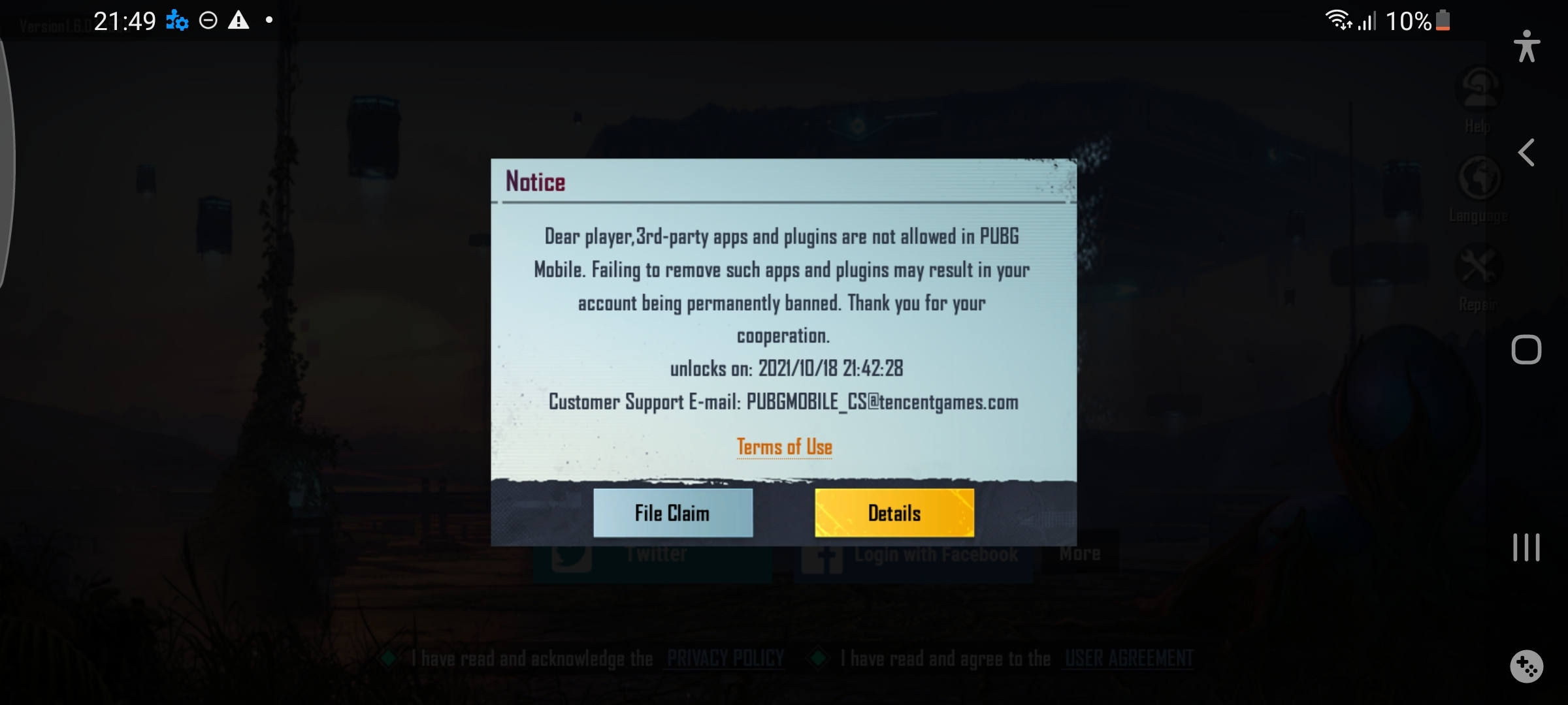 My account need to unlock on 21:42 now 21:53 and still locked? - PUBG MOBILE