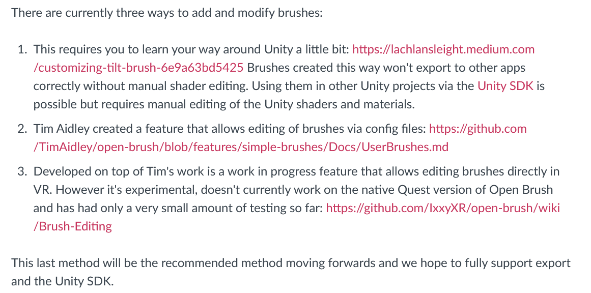 I guess you have to film in Unity if you create/edit brushes? - Open ...