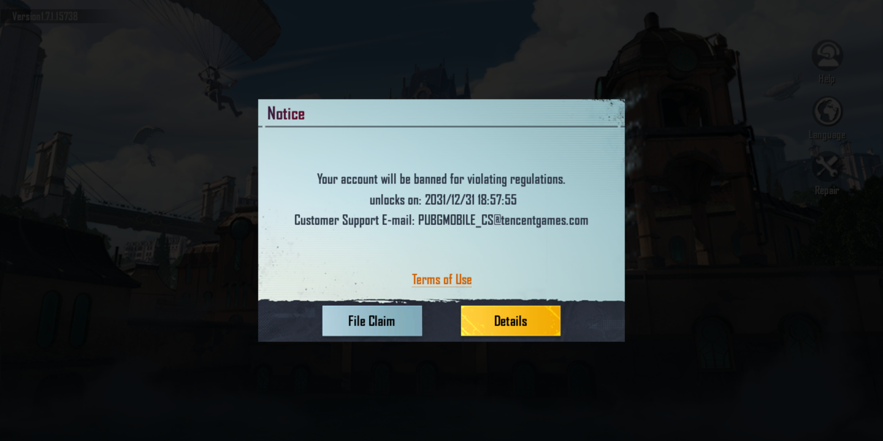 Please refer to the private message from @PUBG MOBILE for further ...