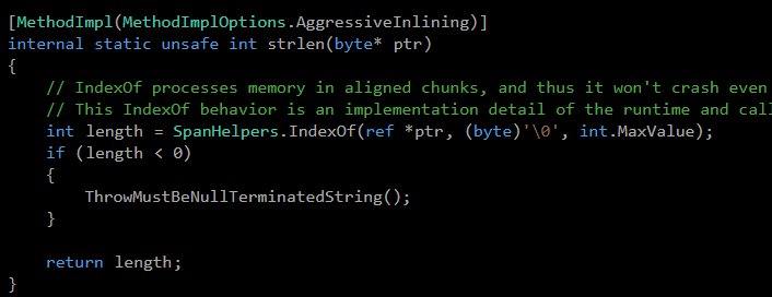 I'm confident that strings are both null terminated and not null terminated - Silk.NET