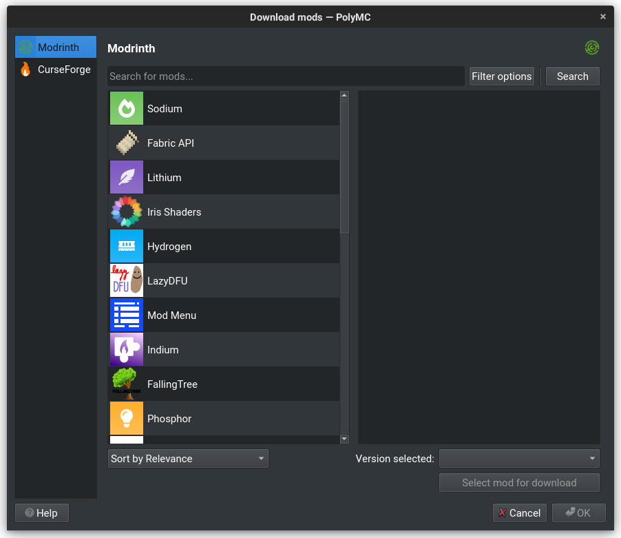 also look, builtin support for downloading mods from modrinth and ...