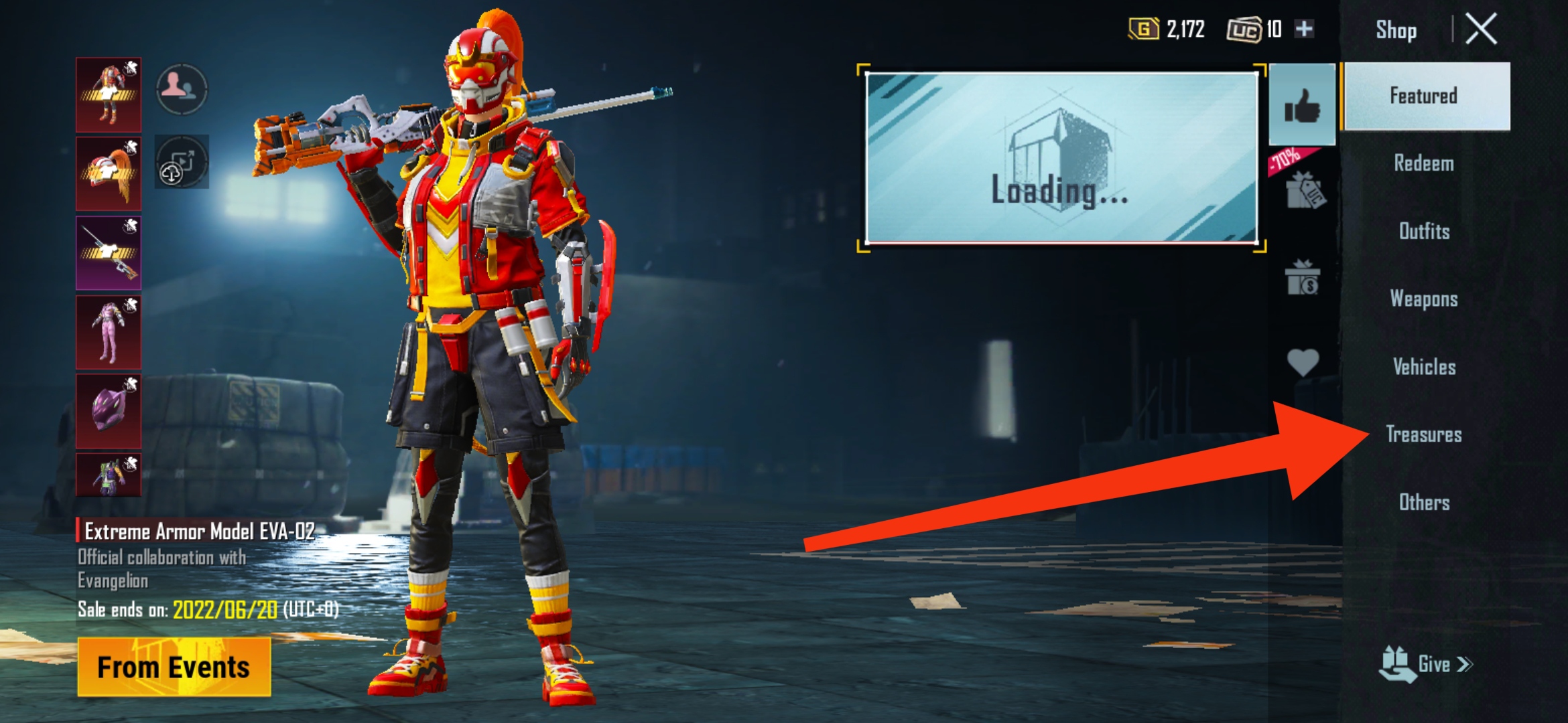 Shop > Treasures - PUBG MOBILE
