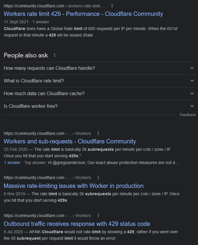 didn't know it did a 429 - Cloudflare Developers