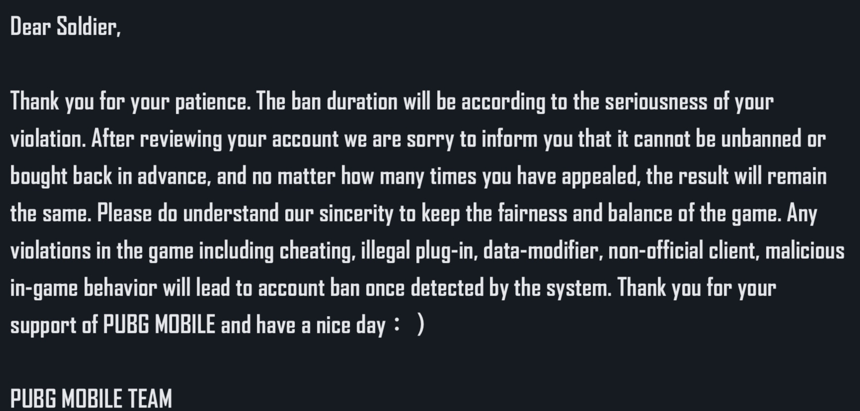 Translation: Failed login. Please, try again later. - PUBG MOBILE
