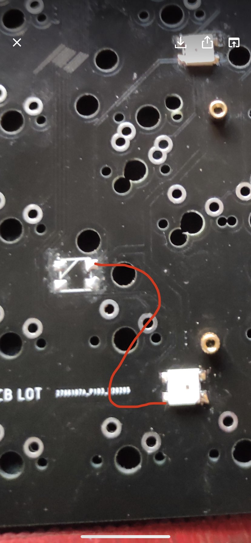 Which pad did you lose? Can you do a slightly closer pic? - nullbits